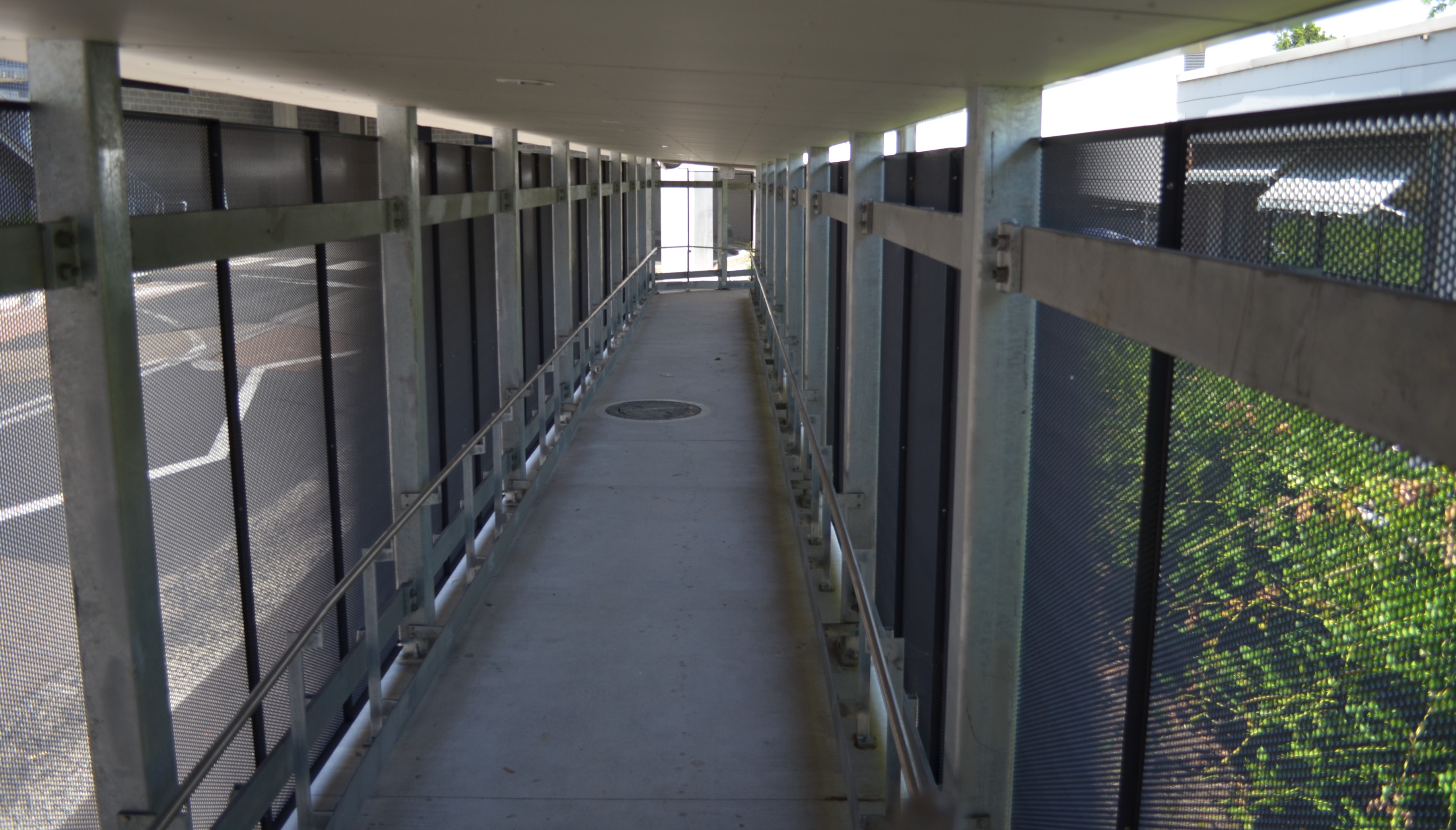 Gosford Hospital walkway with Arrow Metal perforated panels | Arrow Metal