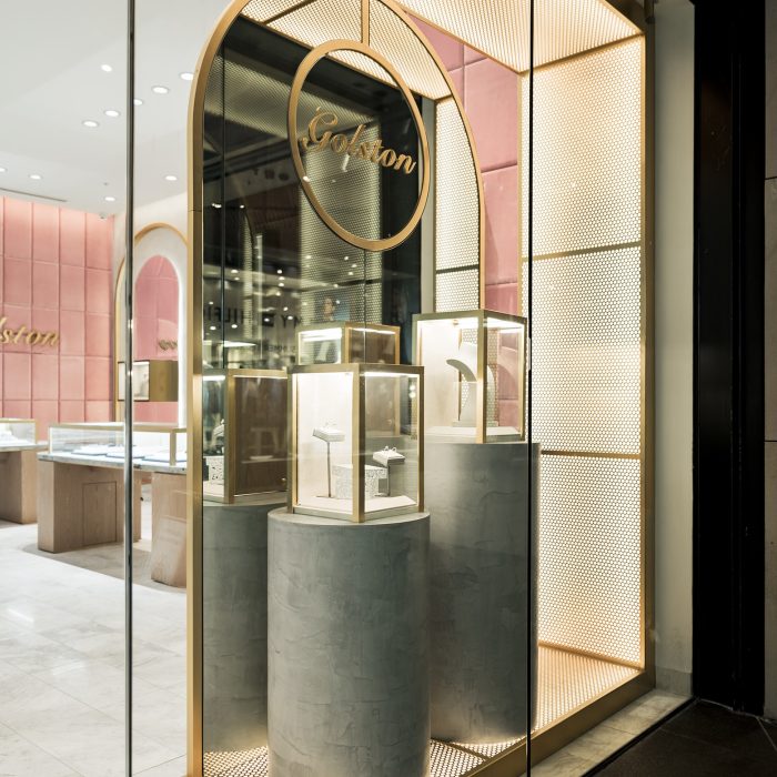 Perforated Metal Retail Display: Golston Jewellery - Arrow Metal