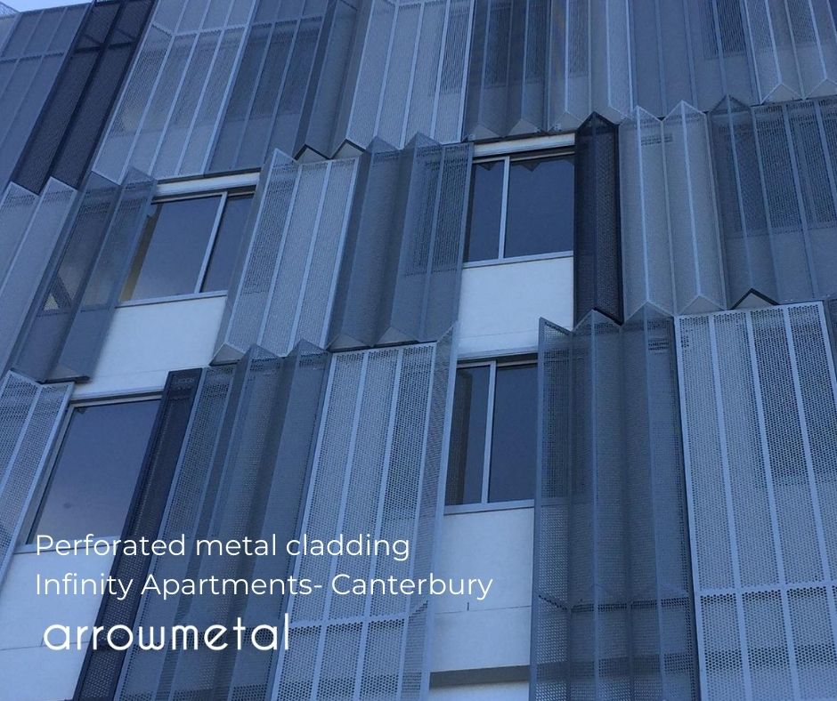 Bespoke-perforated-metal-cladding-Infinity-Building-Canterbury - Arrow ...